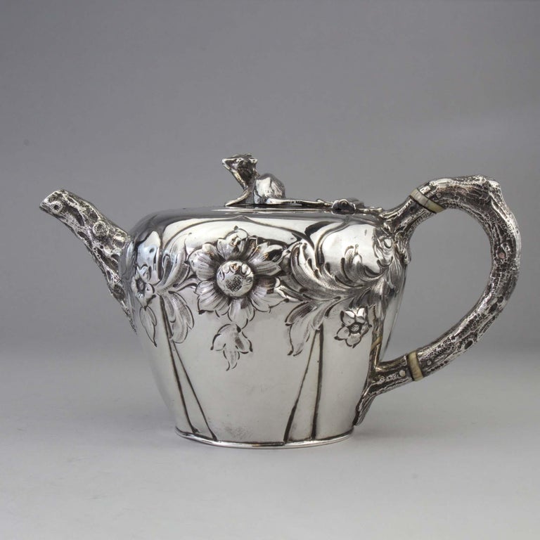 Antique Victorian Sterling Silver Bachelor's Tea Pot by William Moulson ...
