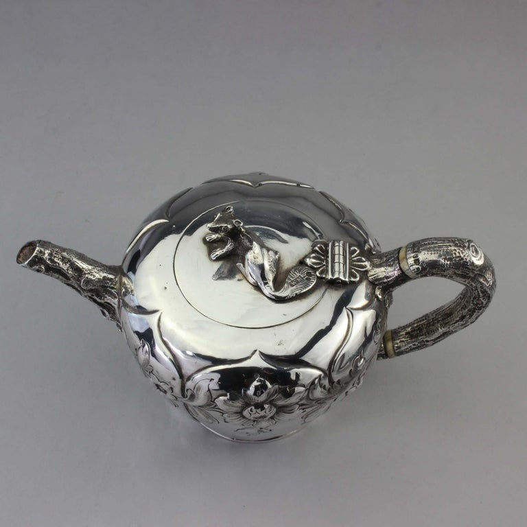 Antique Victorian Sterling Silver Bachelor's Tea Pot by William Moulson ...