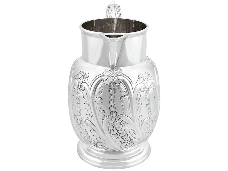 Antique Victorian Sterling Silver Beer / Water / Cordial Jug For Sale ...