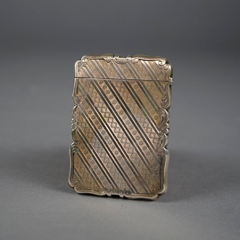 Antique Victorian Sterling Silver Calling Card Case circa 1890, 1.53 TO ...