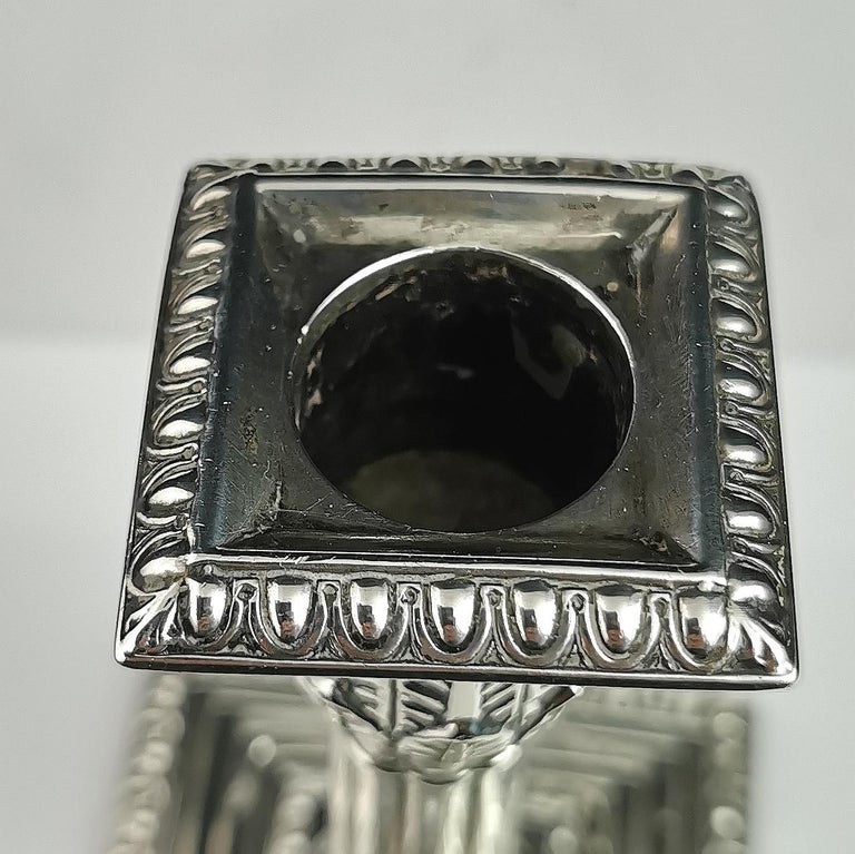 Antique Victorian Sterling Silver Candlestick, Corinthian Column For ...
