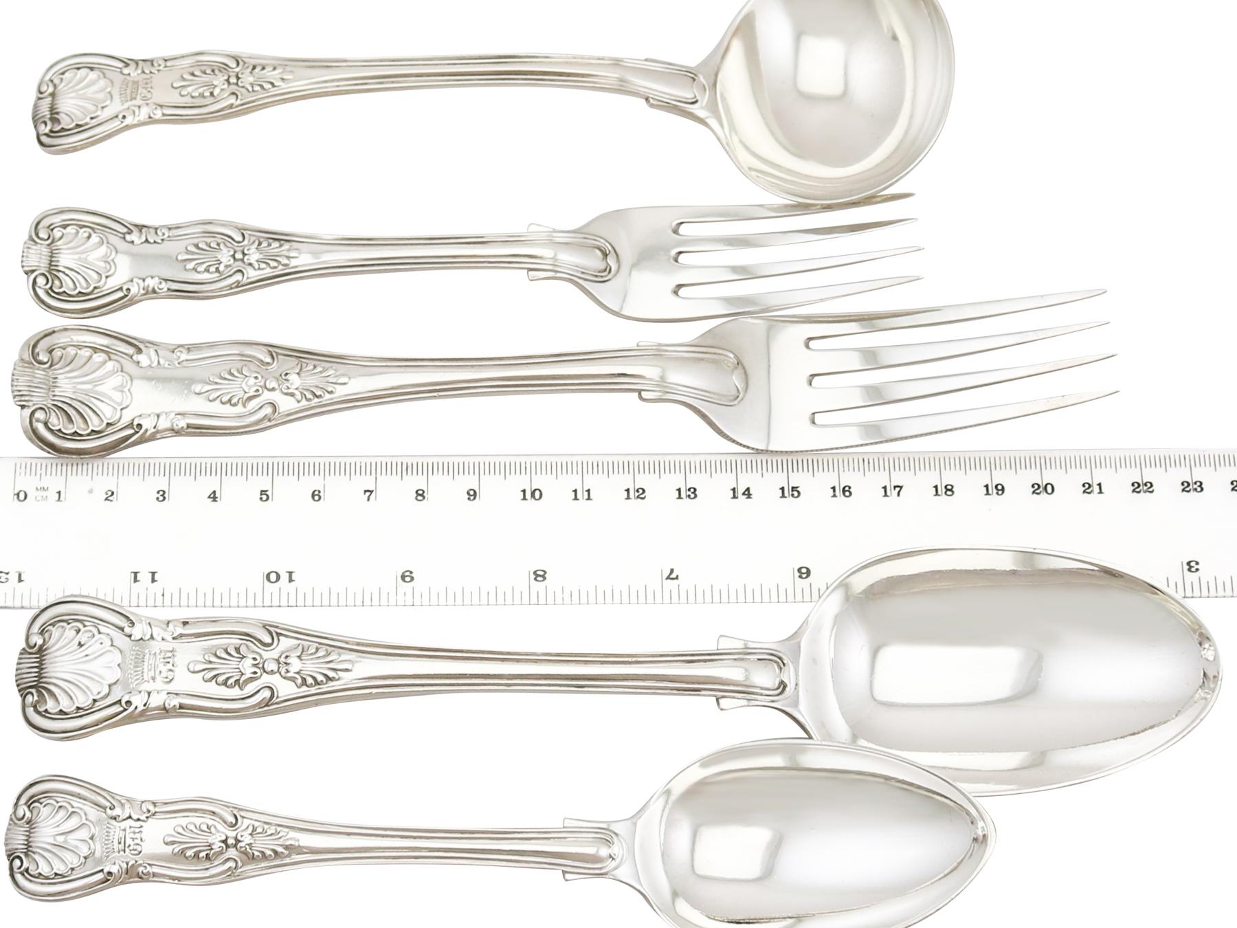 Antique Victorian Sterling Silver Canteen of Cutlery for 12 Persons at ...