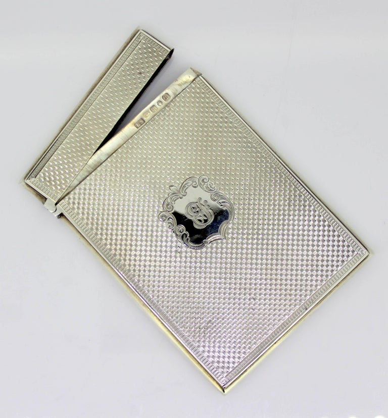 Antique Victorian Sterling Silver Card Case with Initials, 1857 For ...