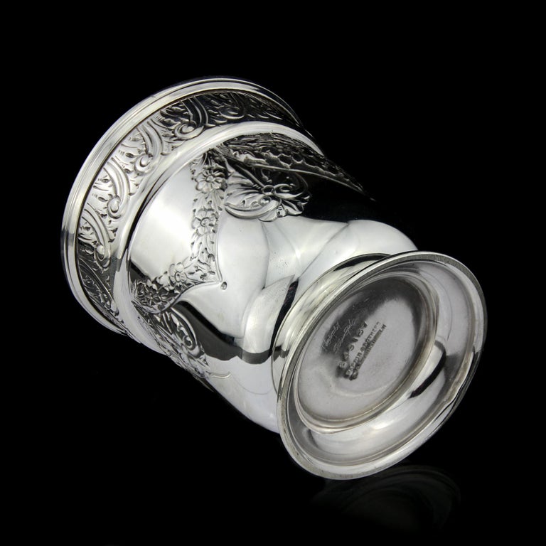 Antique Victorian Sterling Silver Chased Mug, Charles Edwards For Sale ...