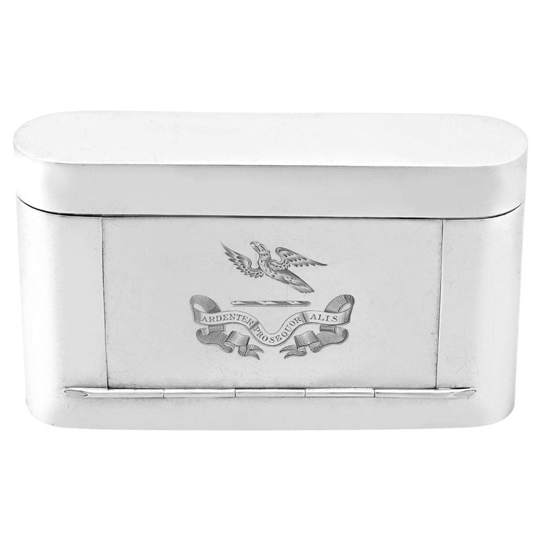 Antique Victorian Sterling Silver Cigar Box '1896' For Sale at 1stDibs