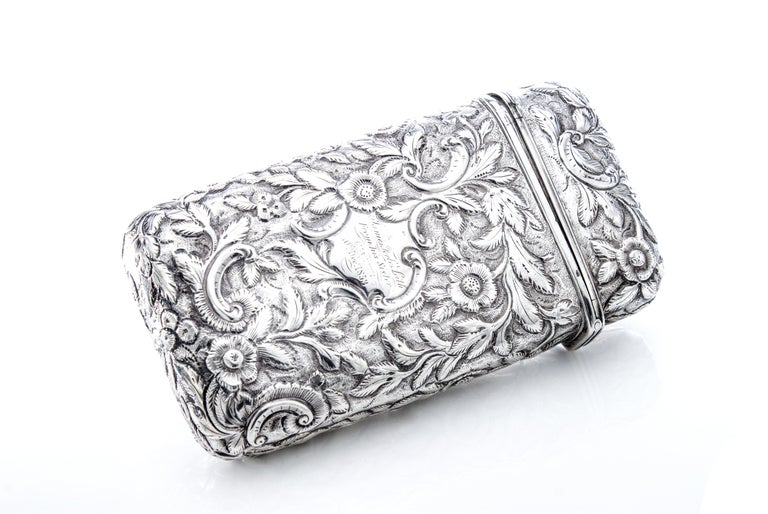 Antique Victorian Sterling Silver Cigar Case For Sale at 1stDibs
