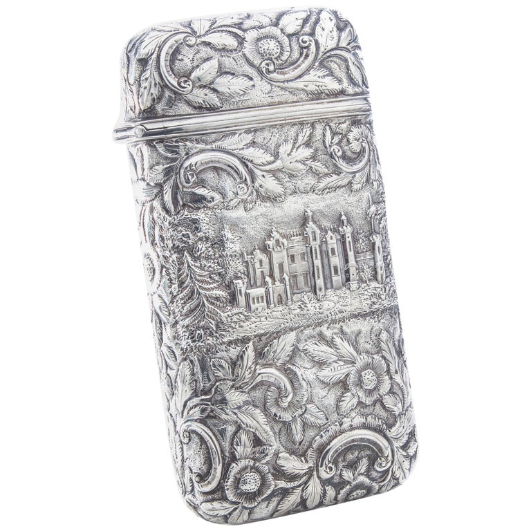 Antique Victorian Sterling Silver Cigar Case For Sale at 1stDibs