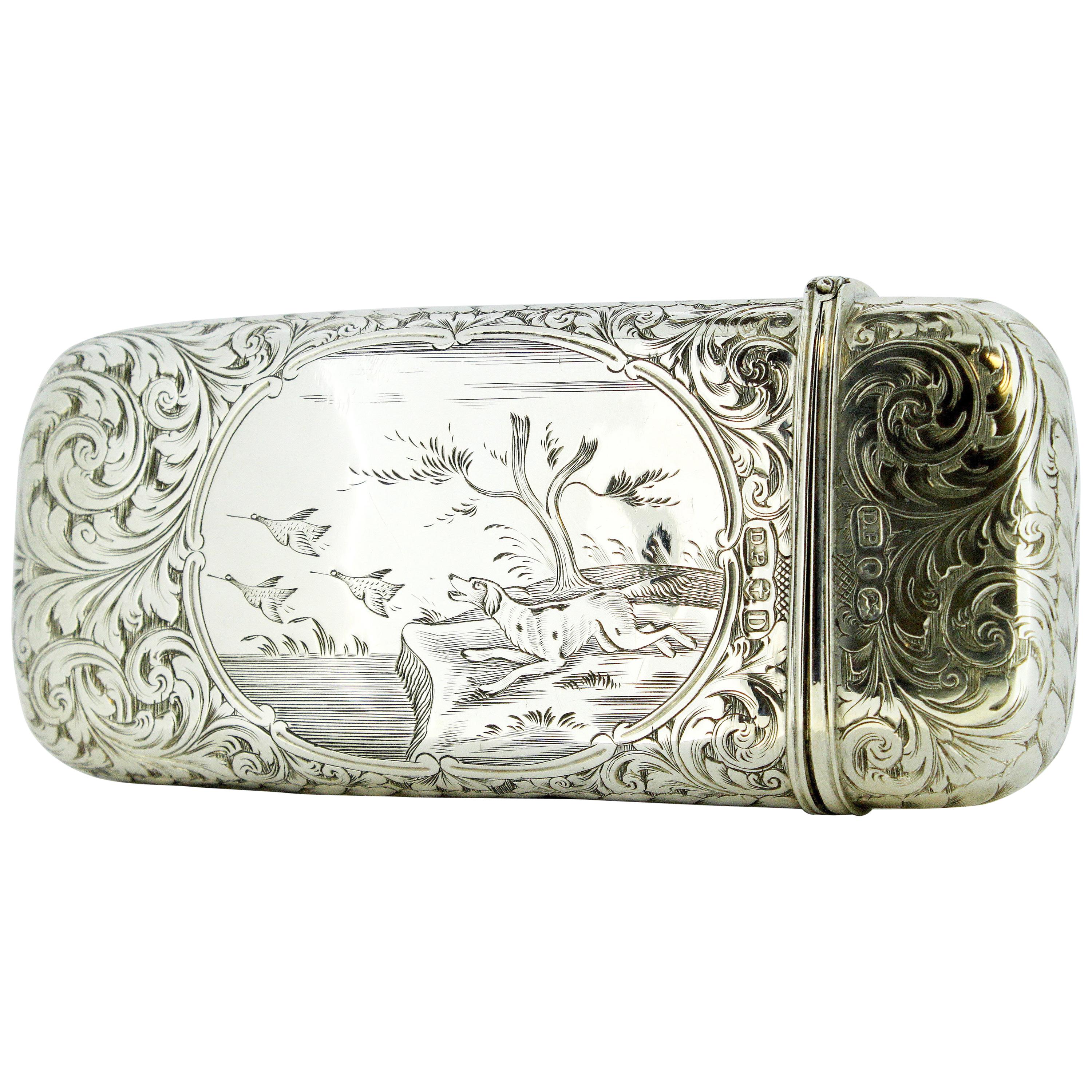 Antique Victorian Sterling Silver and Enamel Box 1888 Wood Lined Cigarette Box at 1stDibs