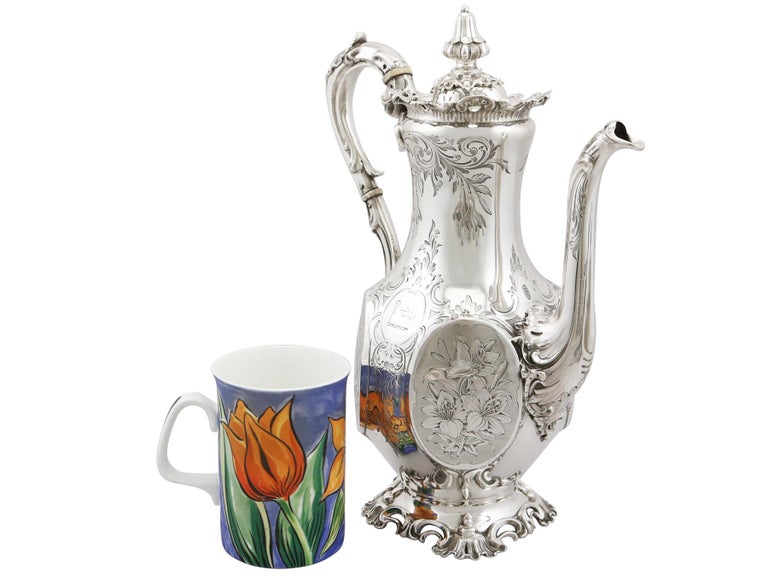Antique Victorian Sterling Silver Coffee Pot at 1stDibs
