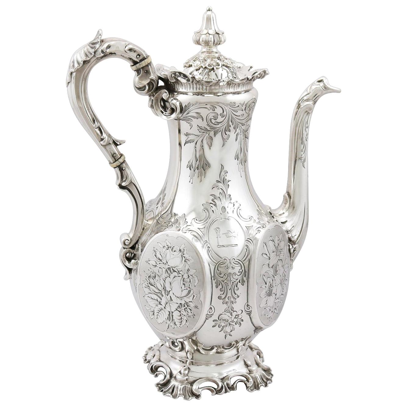 Antique Victorian Sterling Silver Coffee Pot at 1stDibs