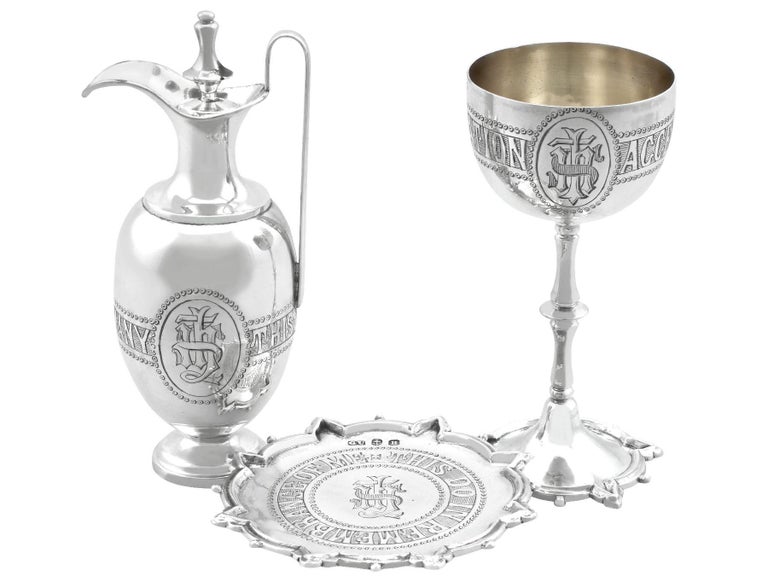 Antique Victorian Sterling Silver Communion Set For Sale at 1stDibs