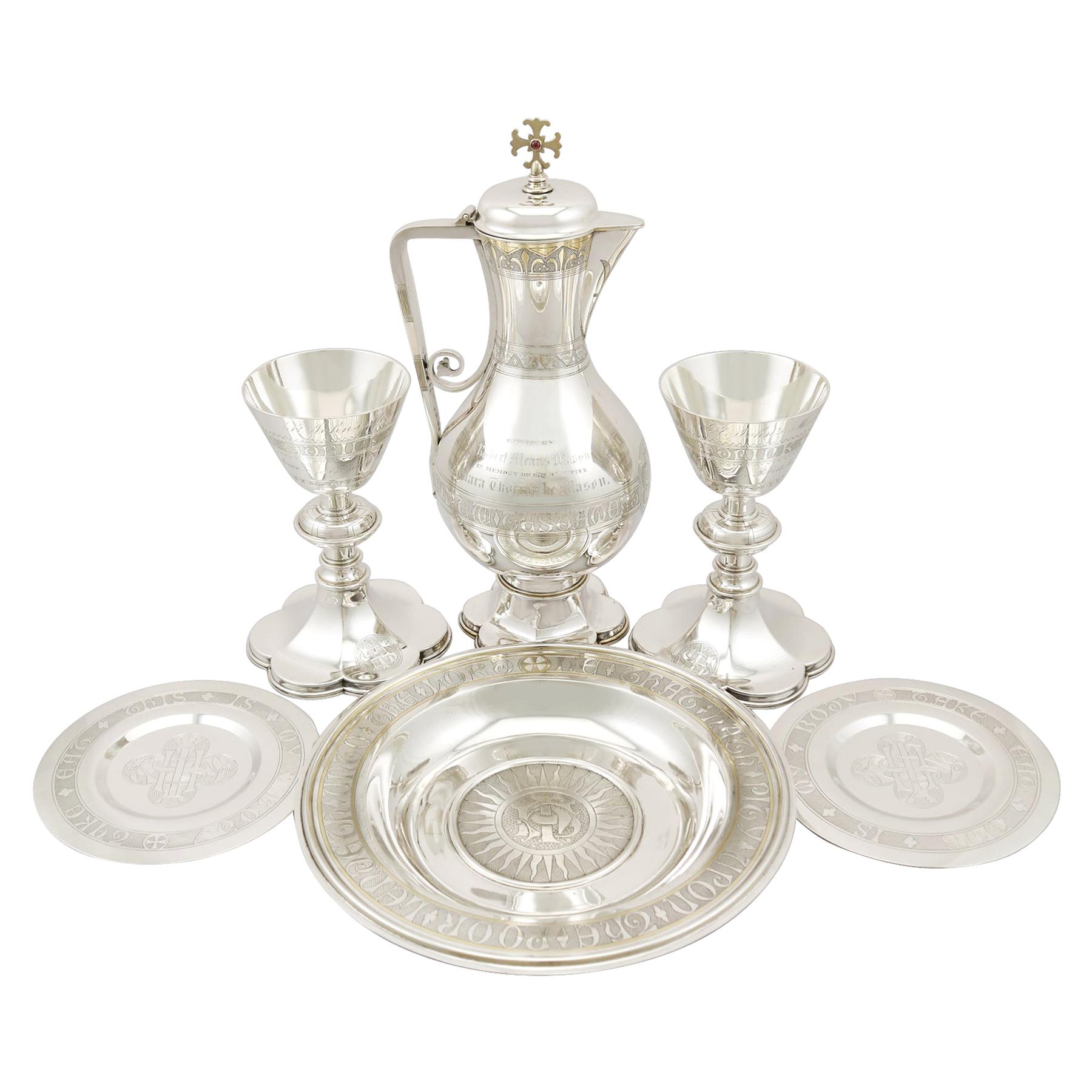 Antique Victorian Sterling Silver Travelling Communion Set from 1872 ...