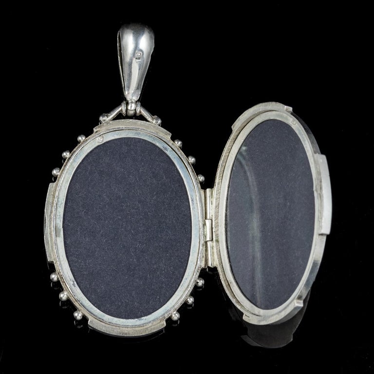 Antique Victorian Sterling Silver Floral Locket, circa 1900 For Sale at ...