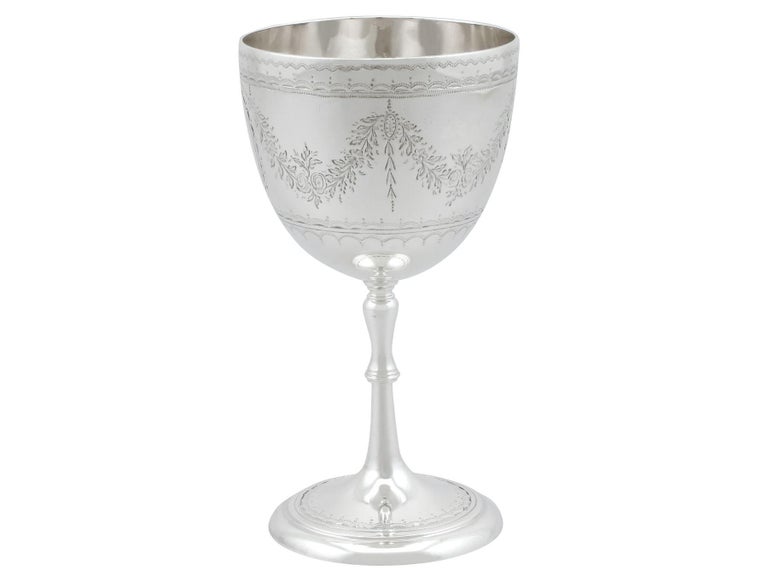 Antique Victorian 1866 Sterling Silver Goblet For Sale at 1stDibs