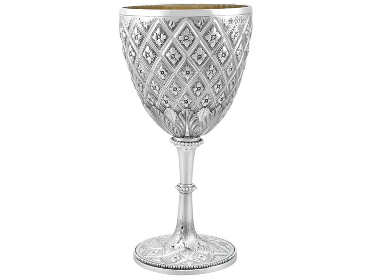 Antique Victorian Sterling Silver Goblet For Sale at 1stDibs