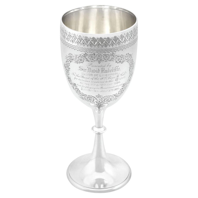 Antique Victorian Sterling Silver Goblet For Sale at 1stDibs