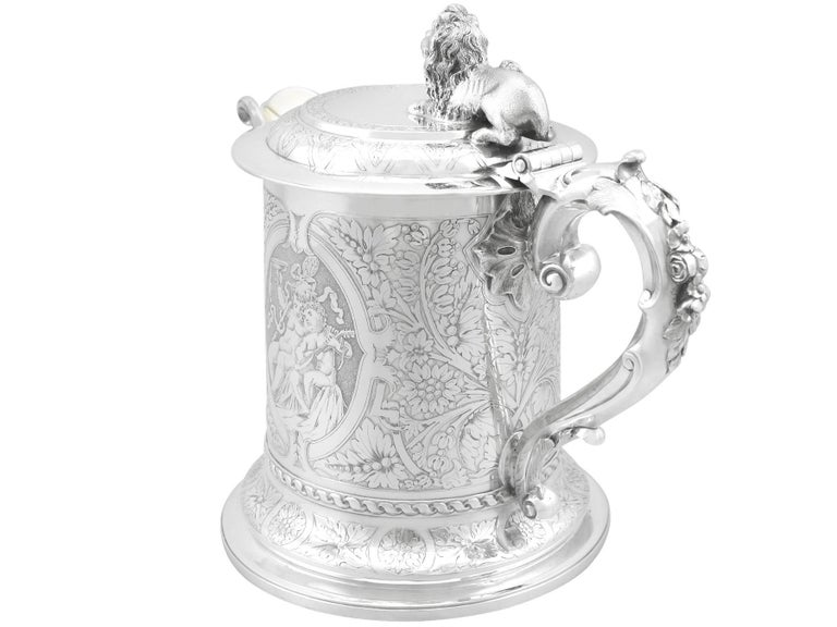 Antique Victorian Sterling Silver Lidded Jug, 1872 For Sale at 1stDibs