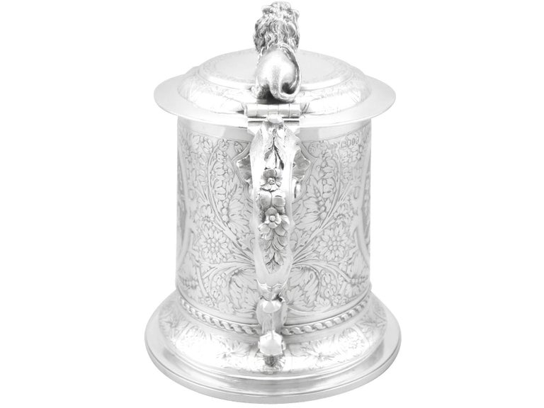 Antique Victorian Sterling Silver Lidded Jug, 1872 For Sale at 1stDibs