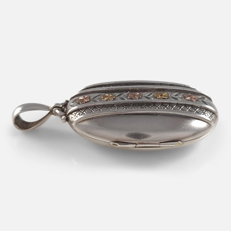 Antique Victorian Sterling Silver Locket, Birmingham, 1881 at 1stDibs