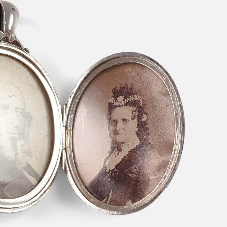 Antique Victorian Sterling Silver Locket, Birmingham, 1881 at 1stDibs
