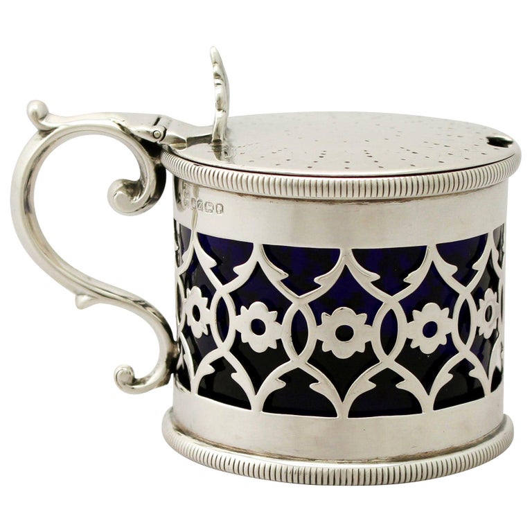 Antique Victorian Sterling Silver Mustard Pot For Sale at 1stDibs