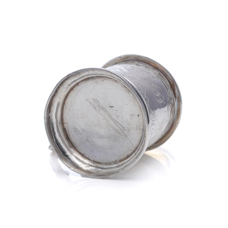 Antique Victorian Sterling Silver Mustard Pot with Lid For Sale at 1stDibs