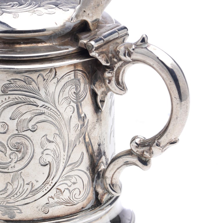 Antique Victorian Sterling Silver Mustard Pot with Lid For Sale at 1stDibs