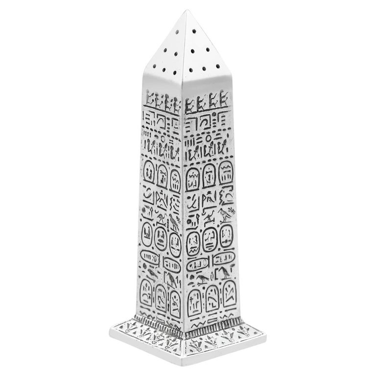 Antique Victorian Sterling Silver Obelisk Pepper For Sale at 1stDibs