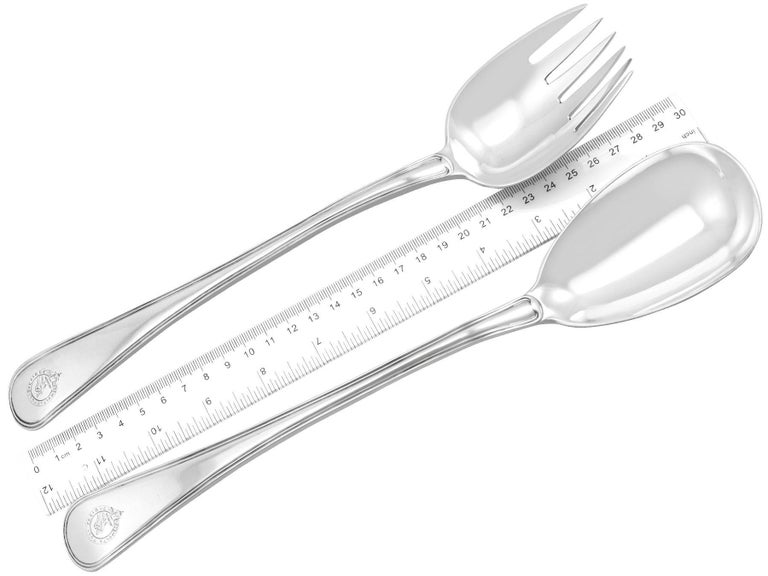 Antique Victorian Sterling Silver Old English Thread Pattern Salad ...