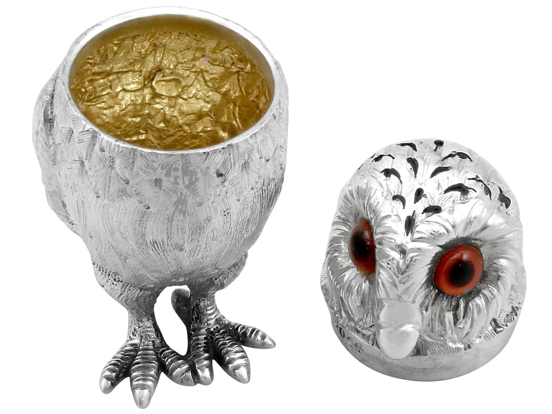 Antique Victorian Sterling Silver Owl Pepperettes at 1stDibs