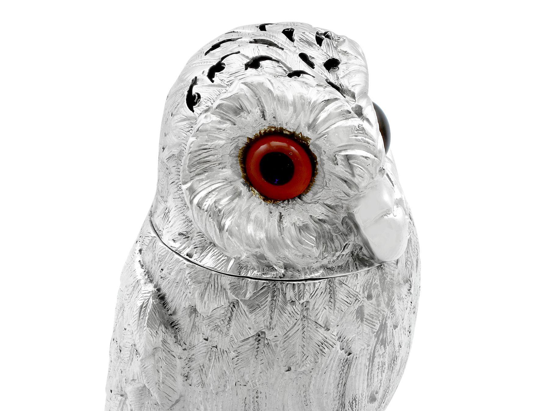 Antique Victorian Sterling Silver Owl Pepperettes at 1stDibs