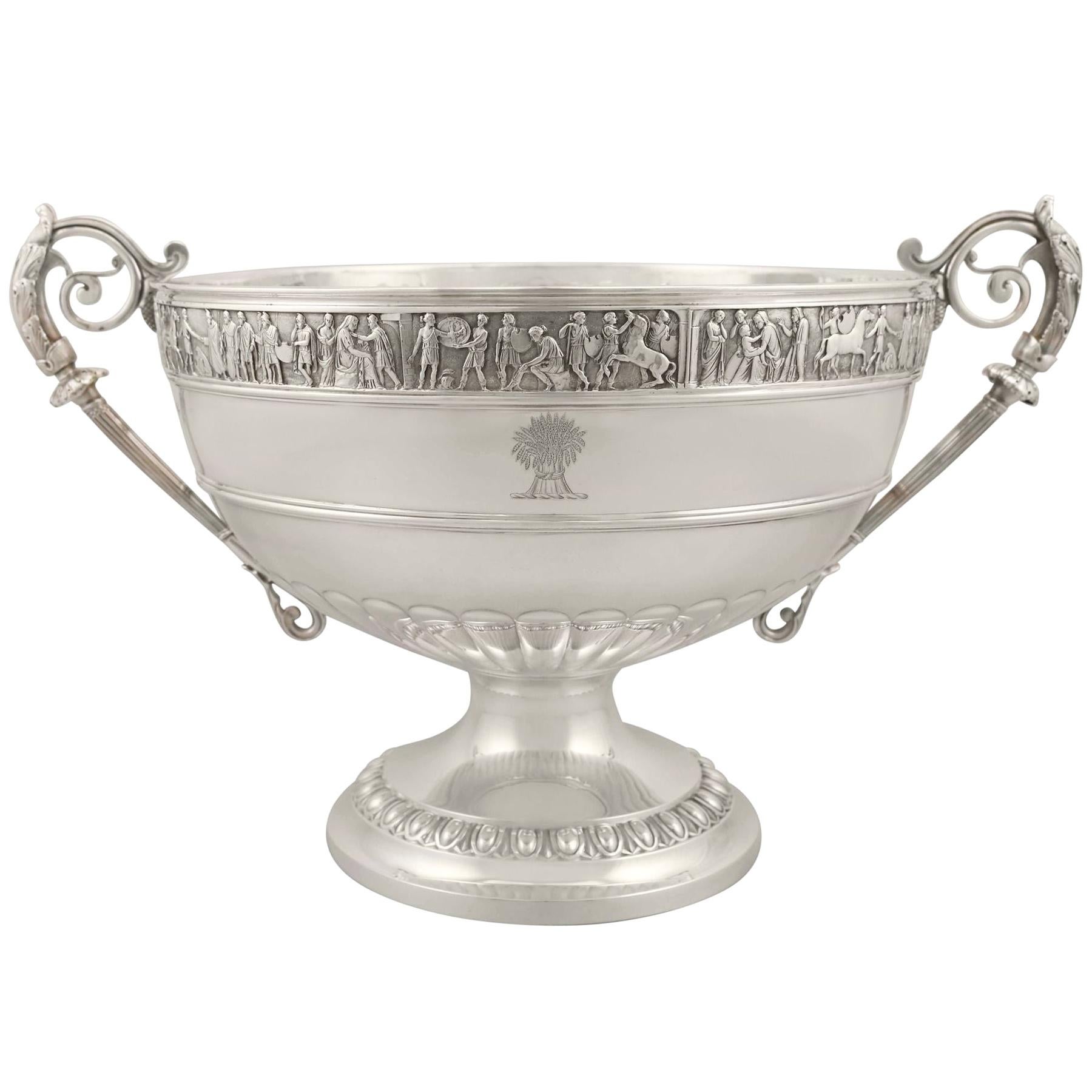 Antique Sterling Silver Bowl With Blue Glass Liner 1909 For Sale At 1stdibs