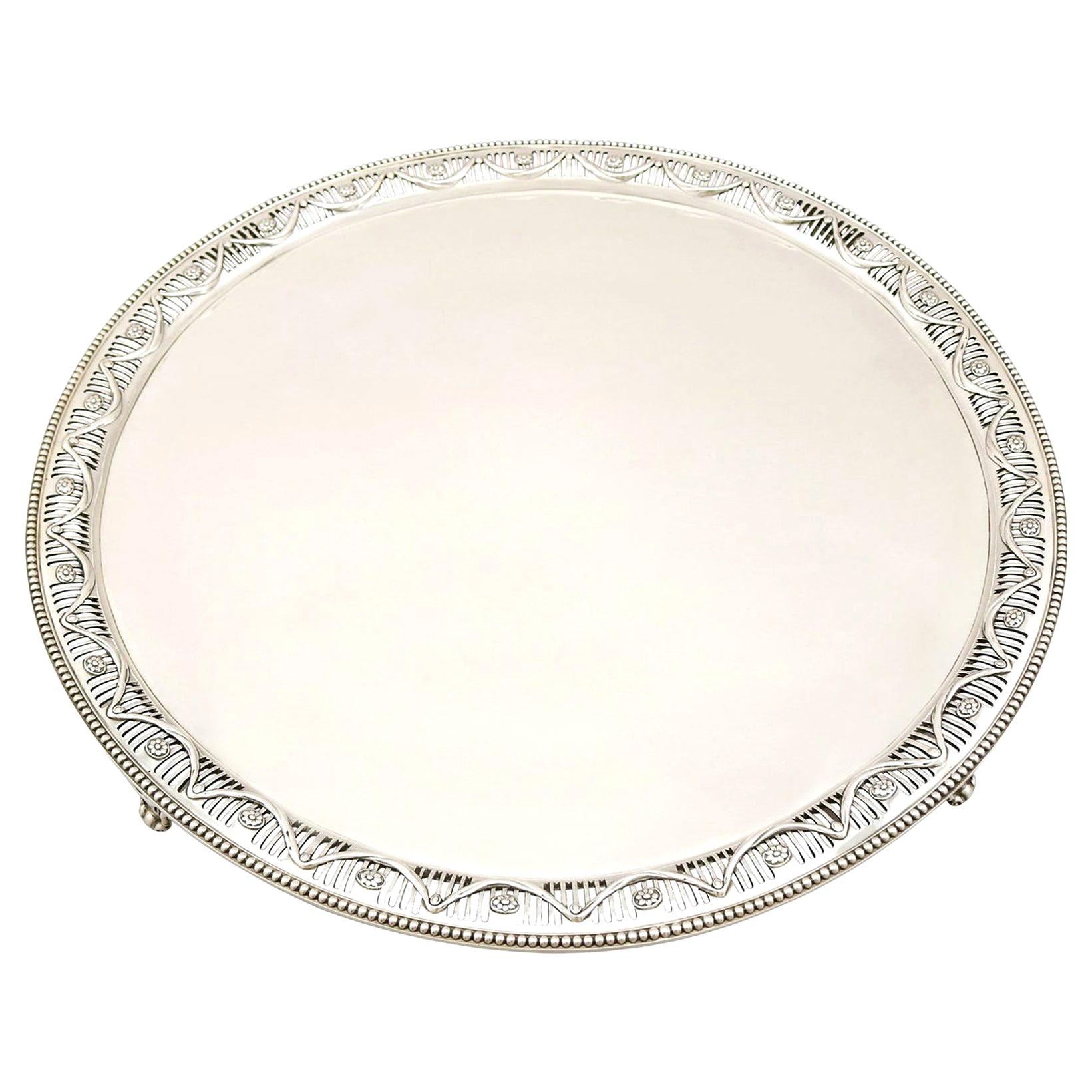Antique Victorian Silver Salver 1854 George Angel at 1stDibs