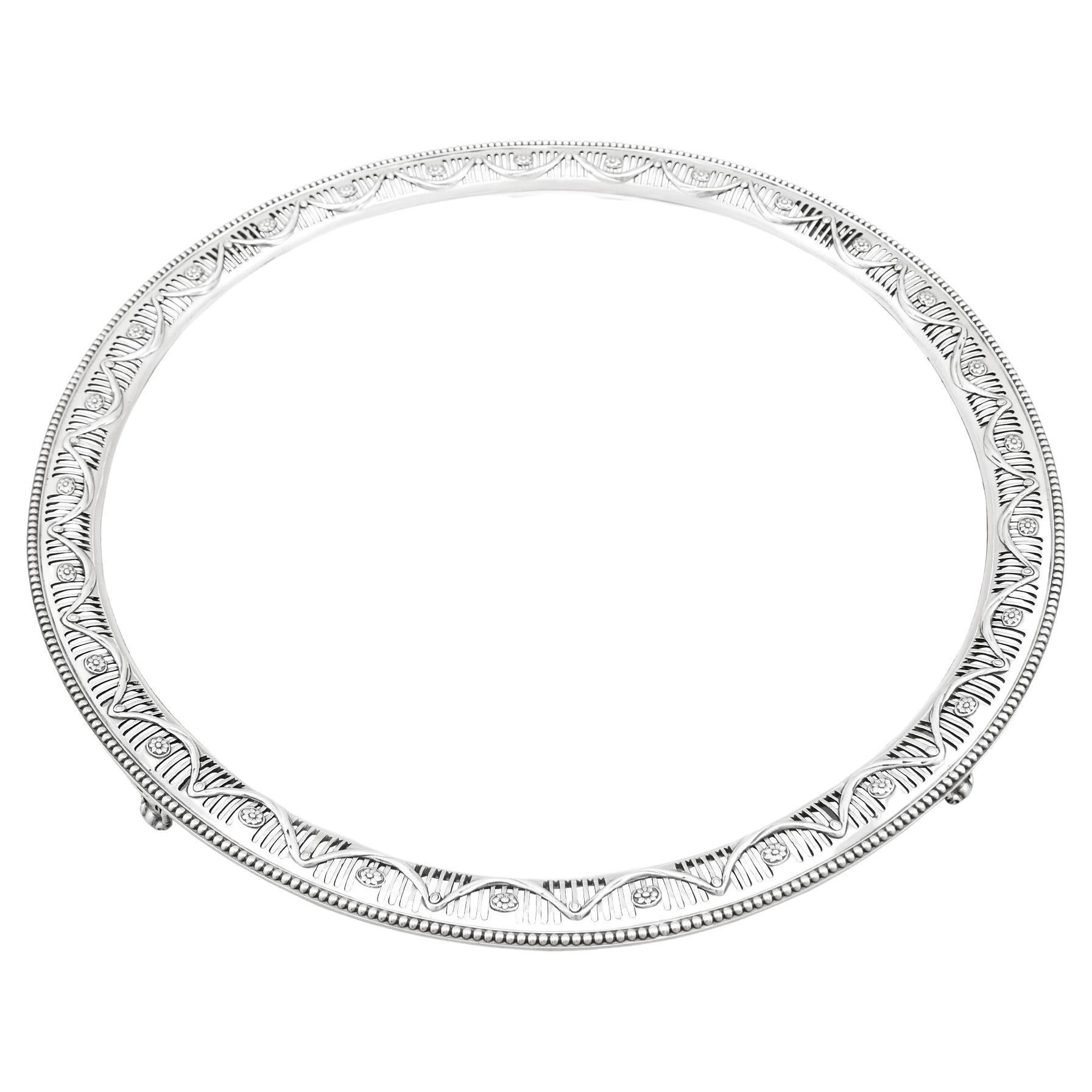 Antique English Georgian Sterling Silver Salver by Robert Rew For Sale ...