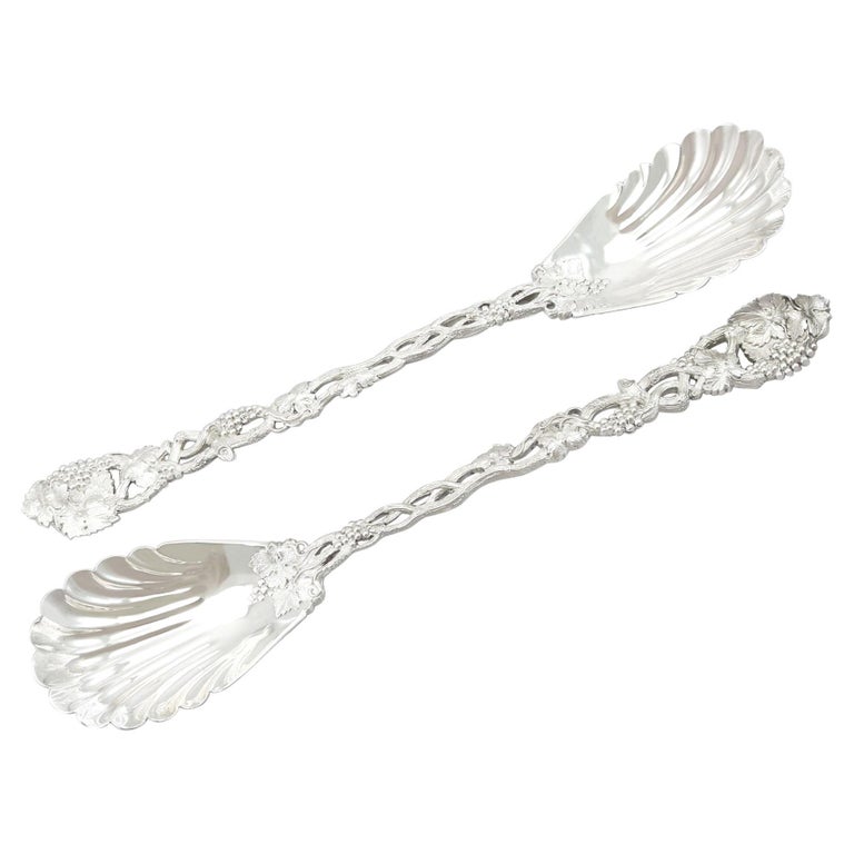 Antique Victorian Sterling Silver Serving Spoons, 1850 at 1stDibs