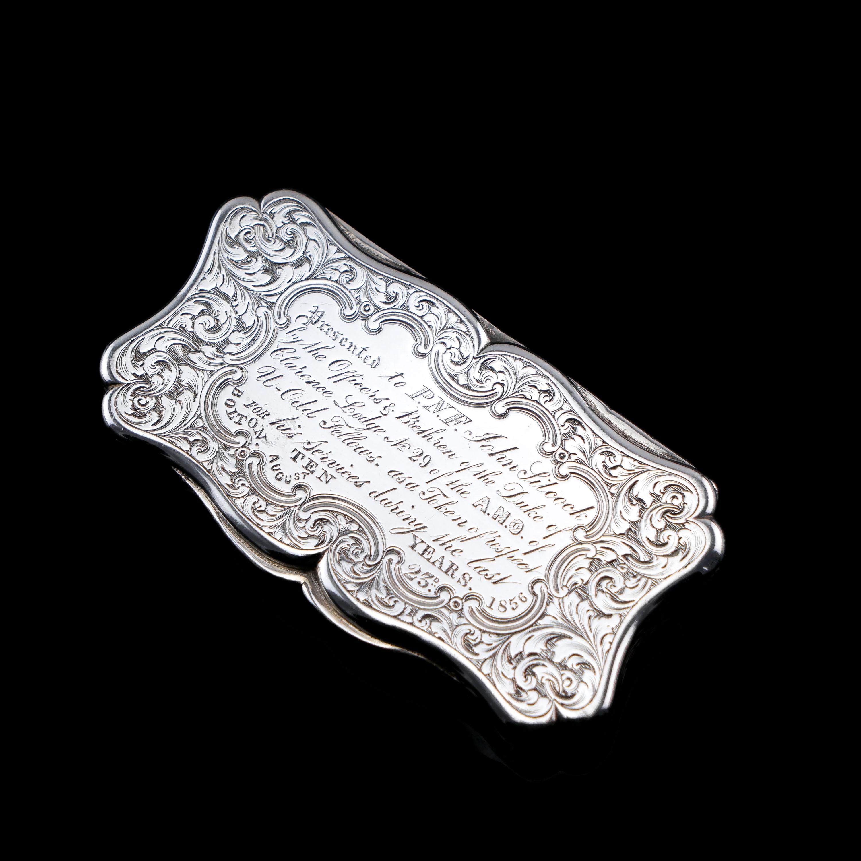 Antique Victorian Sterling Silver Snuff Box with Fine Engravings - 1850 ...