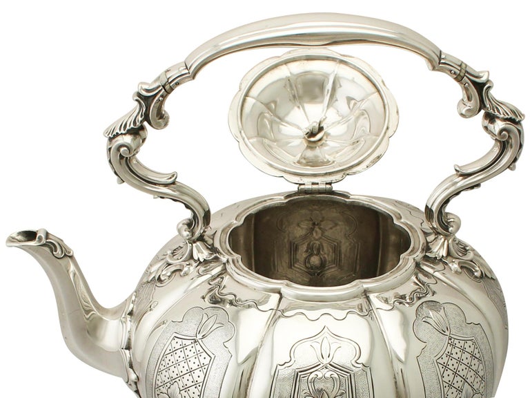 Antique Victorian Sterling Silver Spirit Kettle For Sale at 1stDibs