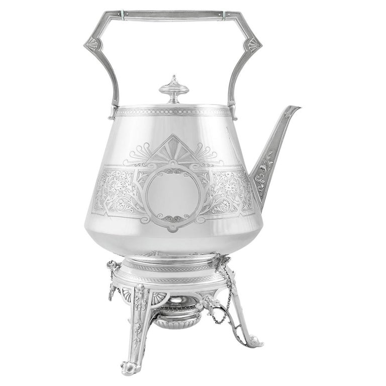 Antique Victorian Sterling Silver Spirit Kettle For Sale at 1stDibs