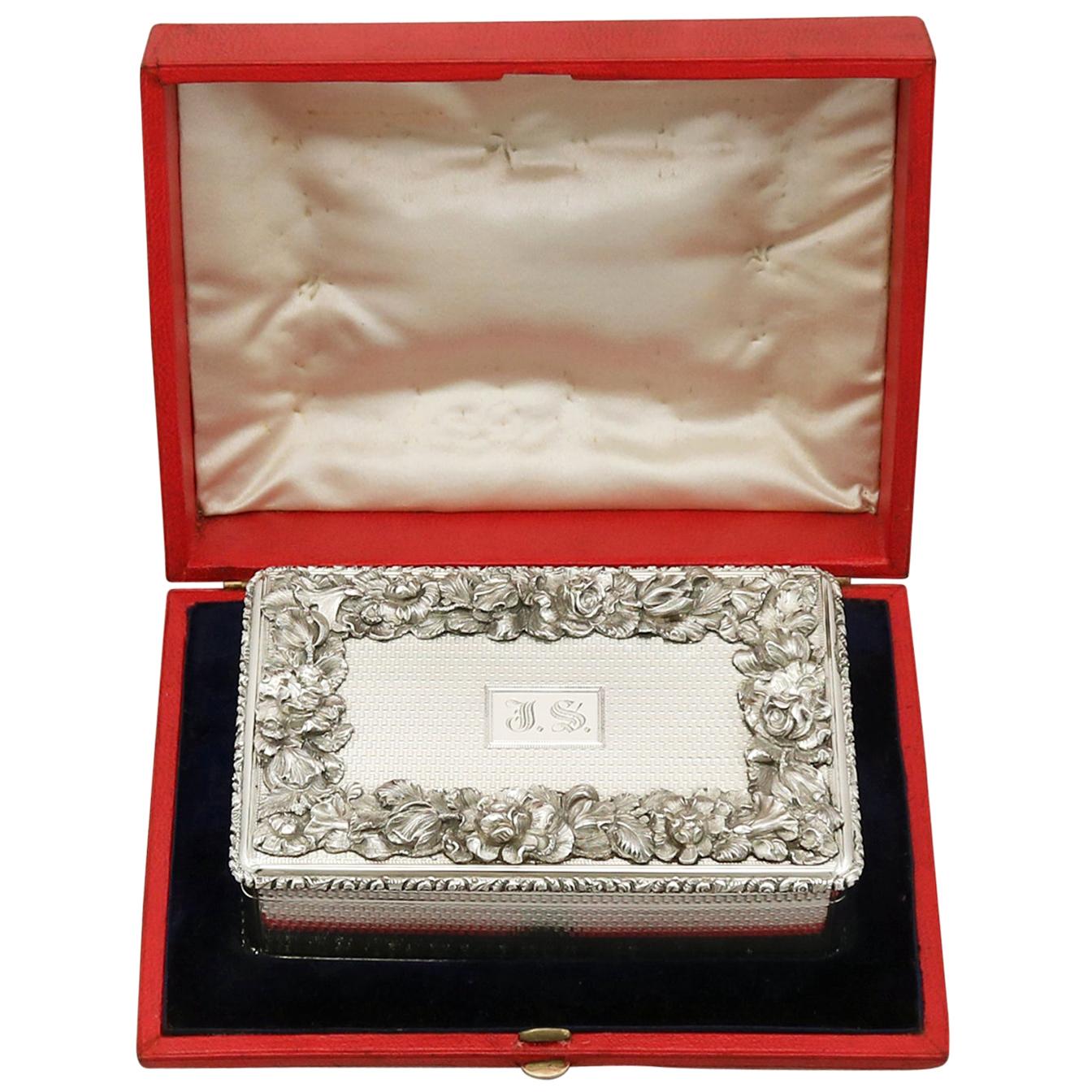 'Queen Anne' Design Victorian Antique Sterling Silver Biscuit Box by ...