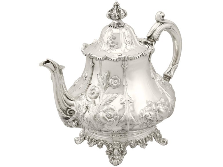 Antique Victorian Sterling Silver Teapot at 1stDibs