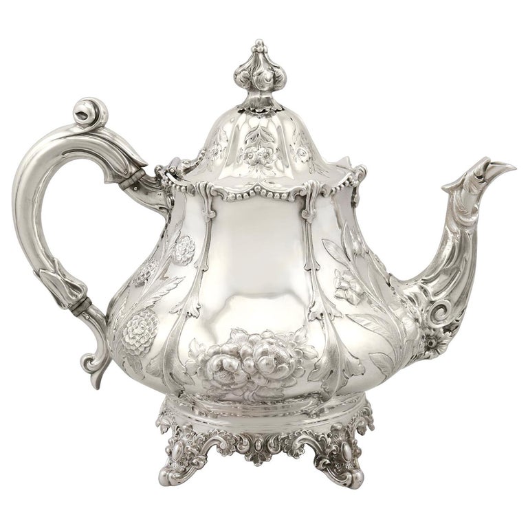 Antique Victorian Sterling Silver Teapot at 1stDibs