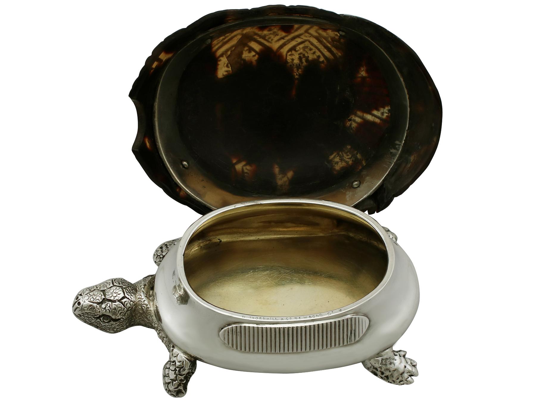 Antique Victorian Thomas Johnson II Sterling Silver Tortoise Vesta Box ...