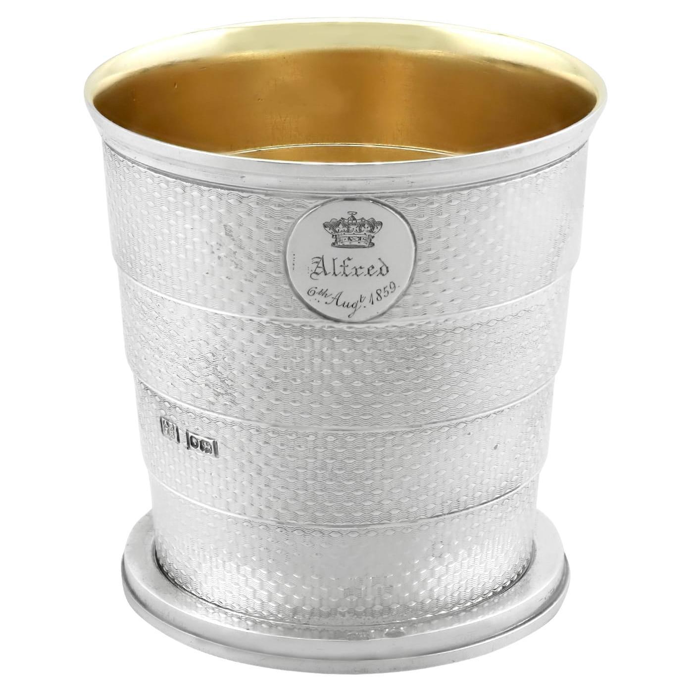 Modernist set of 12 sterling silver beakers and tray by Christopher ...