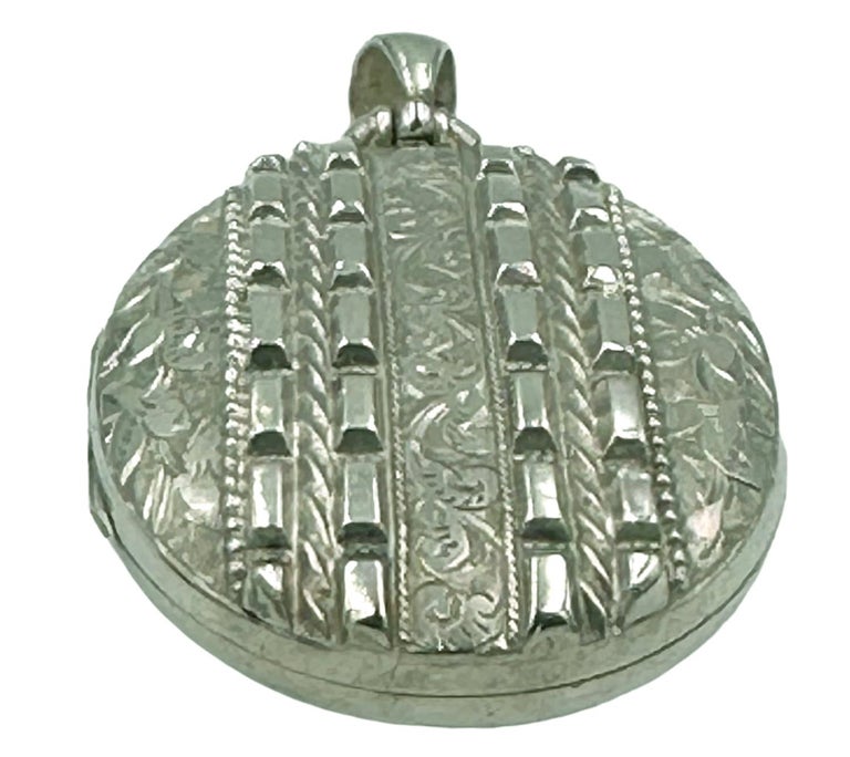 Antique Victorian Studded Architectural Sterling Silver English Locket ...