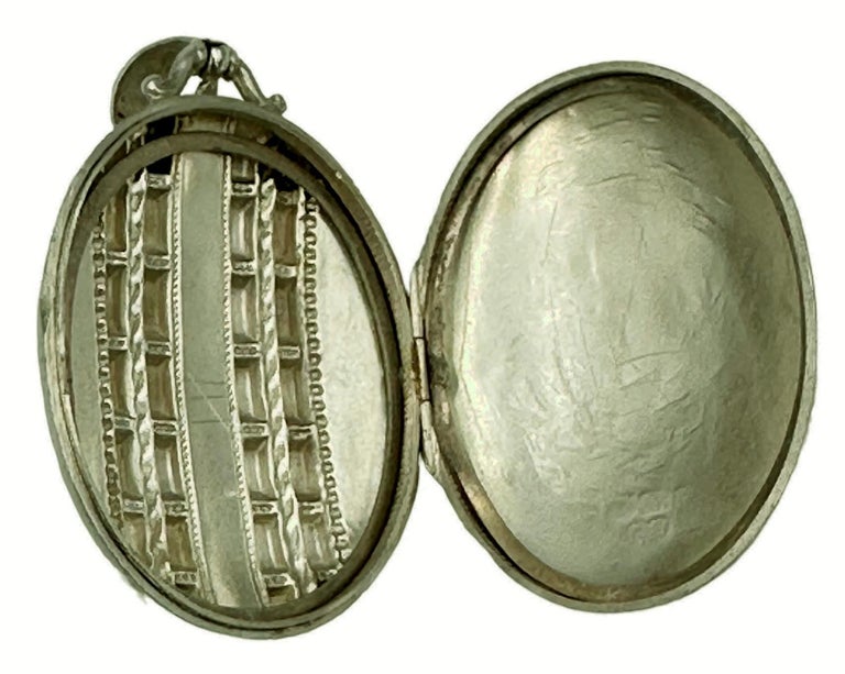 Antique Victorian Studded Architectural Sterling Silver English Locket ...