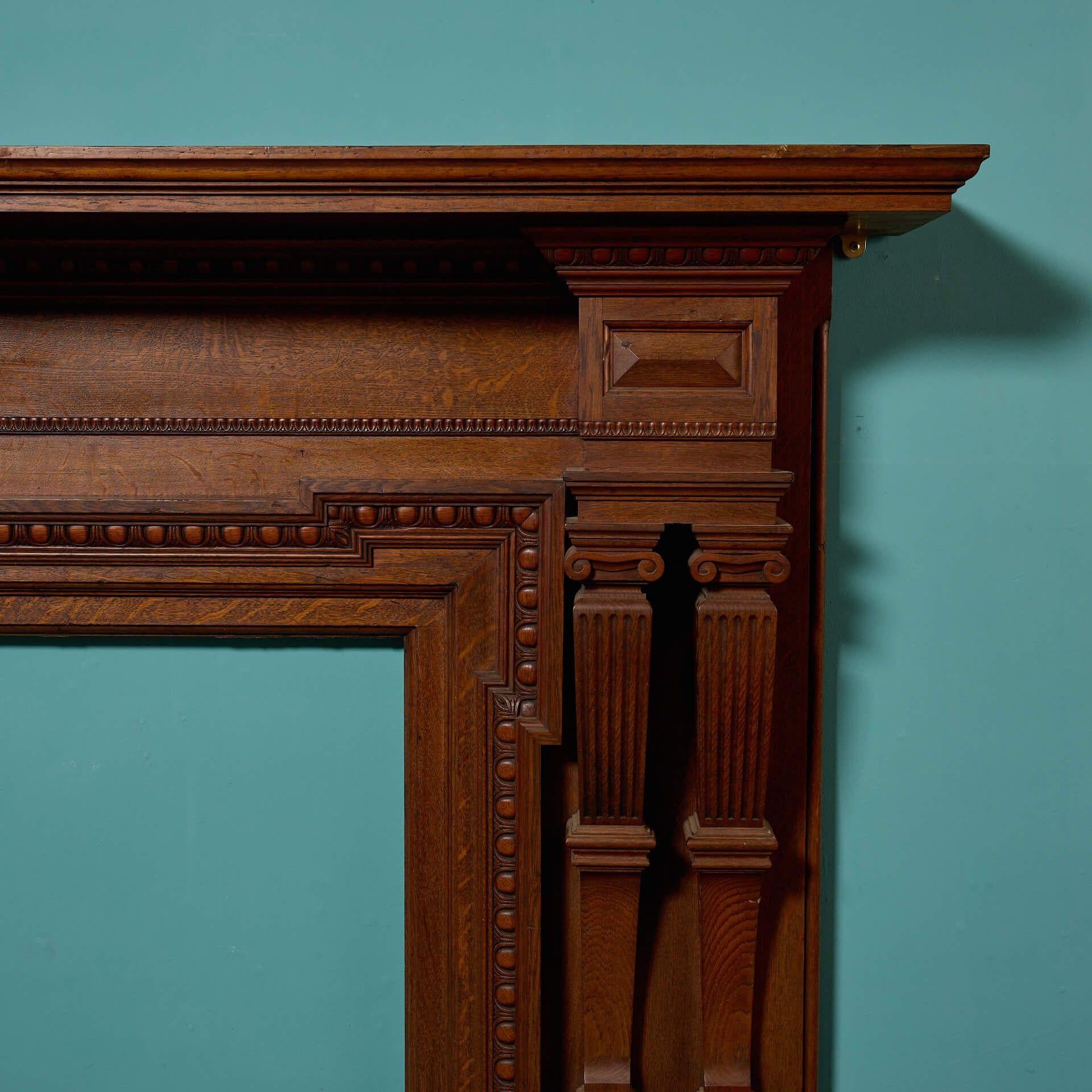 Antique Victorian Style Oak Fire Surround For Sale at 1stDibs