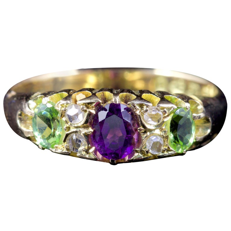 Antique Victorian Suffragette Ring 18 Carat Dated Chester 1897 at 1stDibs