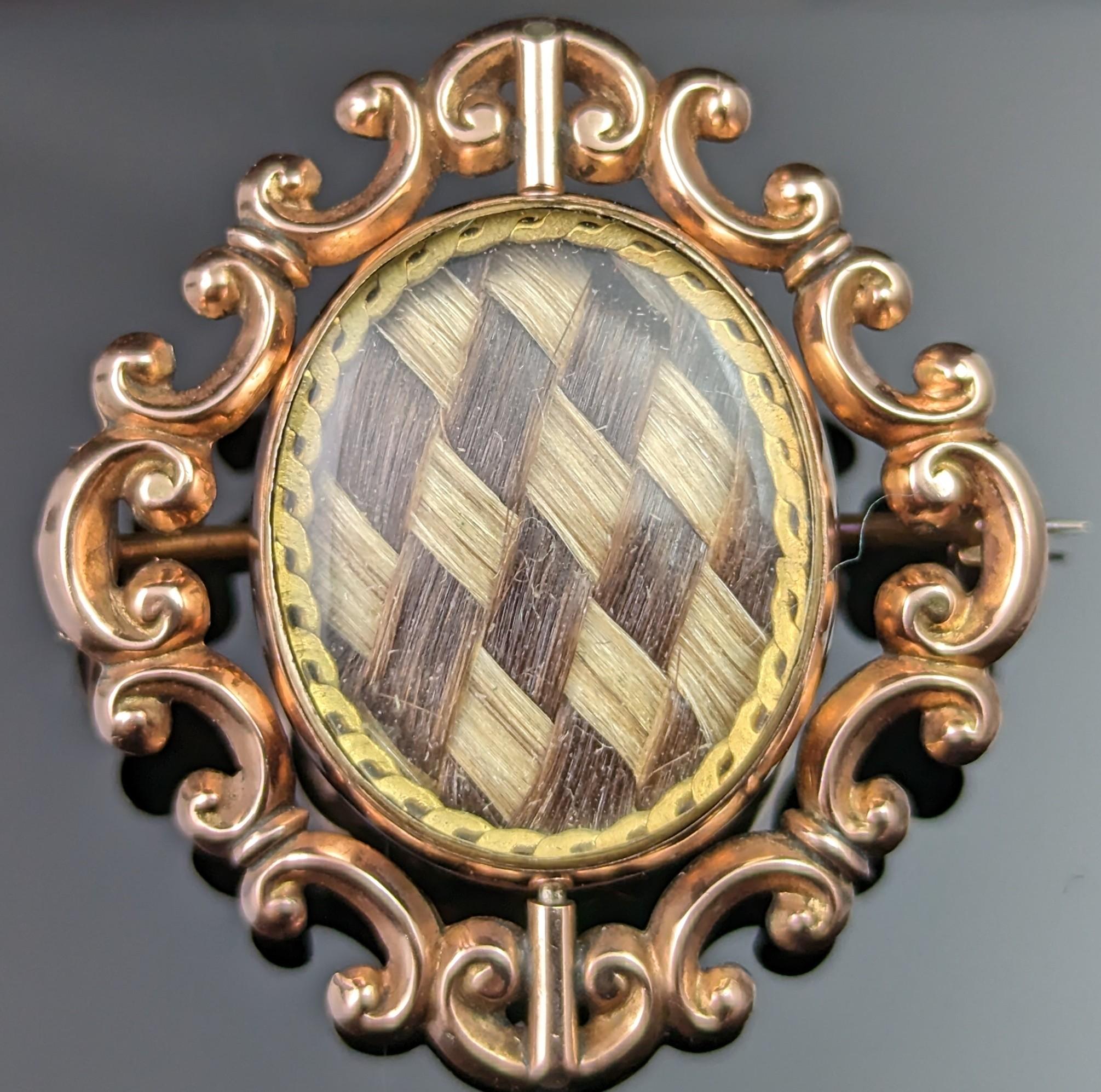 Antique Victorian Swivel Mourning brooch, 9k Rose gold at 1stDibs ...