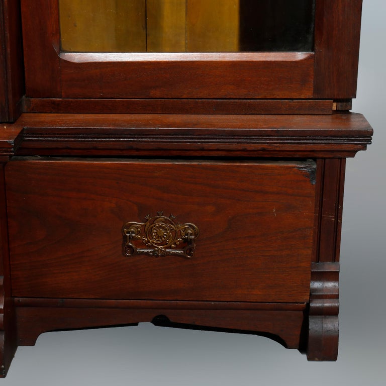 Antique Victorian Three-Door Mahogany Step Back Bookcase, Circa 1900 at ...