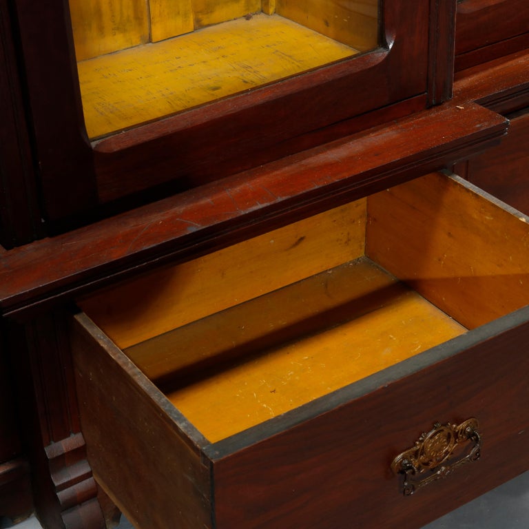 Antique Victorian Three-Door Mahogany Step Back Bookcase, Circa 1900 at ...